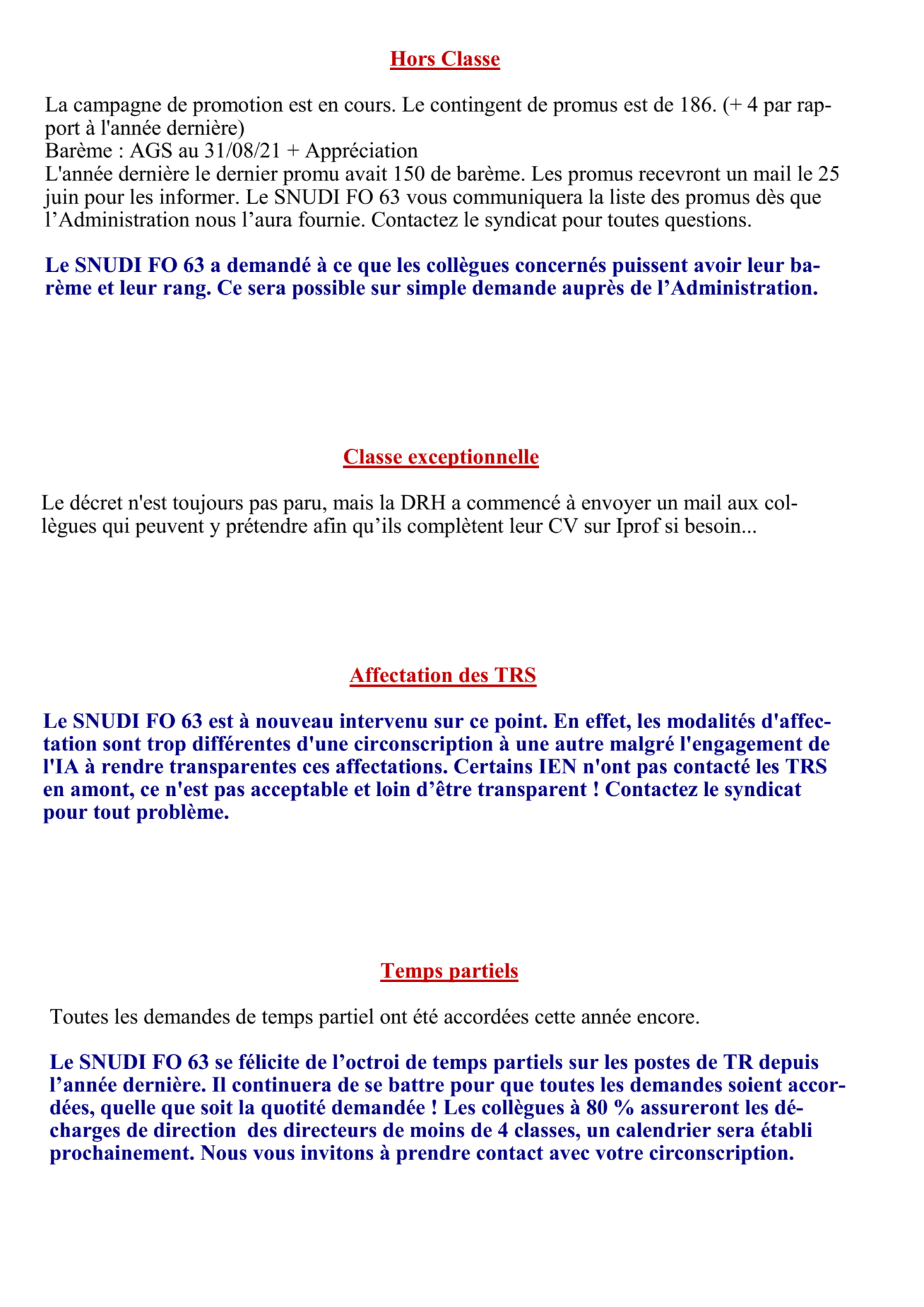 COMPTE-RENDU DE LA CAPD du 15 juin 2021 sous le signe de PPCR... - SNUDI FO 63